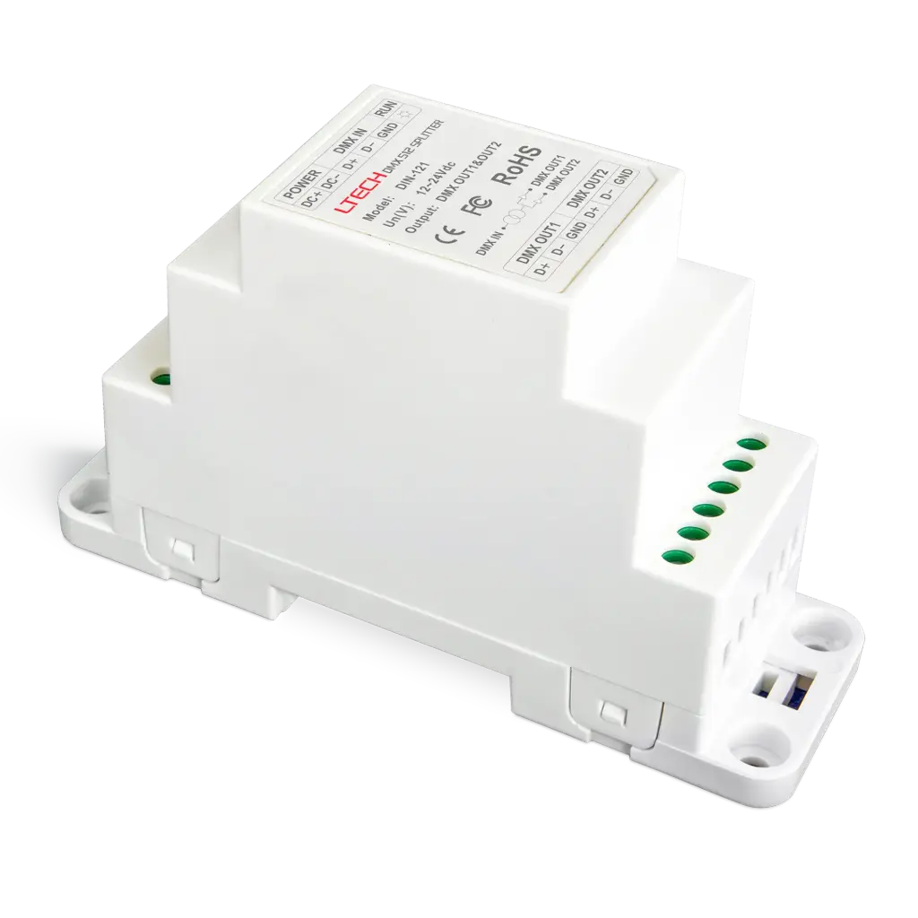 LTECH DMX 2CH Signal Amplifier Dinrail - DIN-121